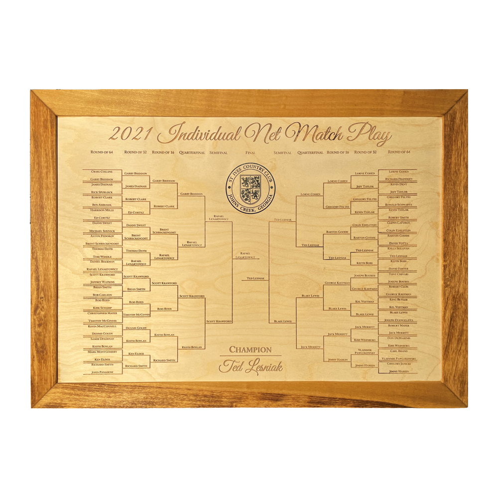 Wooden Match Play Bracket - Heritage CAA